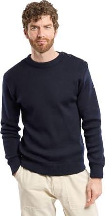 Armor Lux Pull Marin uni &agrave; Boutons en Laine GAVRINIS