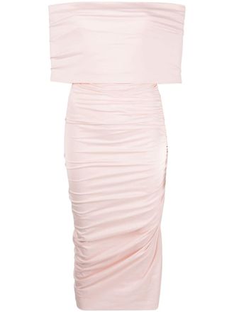Philosophy di Lorenzo Serafini Gerafftes Midikleid - Rosa