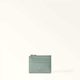 Furla Camelia Kartenetui S Winter Sky Blau Lackiertes Strukturiertes Ares Leder Damen