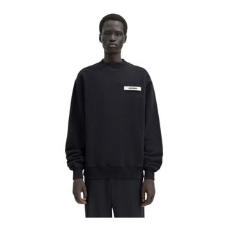 Jacquemus Sweatshirt mit Logo-Ripsband - - Sweatshirts & Hoodies - Herren - Schwarzk - XL