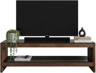 Dmora Mirabel, Sideboard f&uuml;r Wohnzimmer, niedriger Schrank f&uuml;r Fernseher, Wandbasis, 140 x 40 x 45 cm, Walnuss