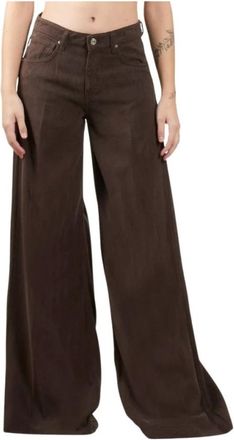 Vicolo Femme, Pantalons, Brun, Taille: 38 FR Wide Pantalons
