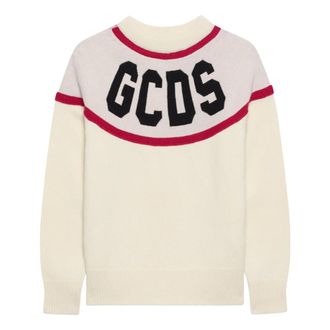 GCDS Rundhals-Strickware - - Knitwear - Herren - Wei&szlig; - XL