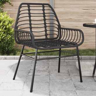 vidaXL Vidaxl - Gartenst&uuml;hle 2 Stk. Schwarz Poly Rattan