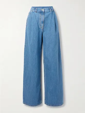 Givenchy Jean Taille Basse À Plis - Bleu