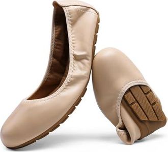 Dream Pairs Ballerines Femme Confortable Chaussures Plates pour Femmes Chaussures Pliables Légère et Flexible,Size 40.5,Nu,DWUMFA2501