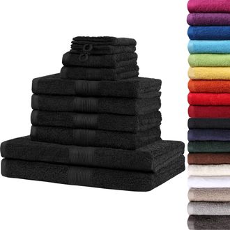 NatureMark 10 TLG. Frottier Handtuch-Set Verschiedene Größen 4X Handtücher, 2X Duschtücher, 2X Gästetücher, 2X Waschhandschuhe - Premium Qualität (10 TLG. Frotti