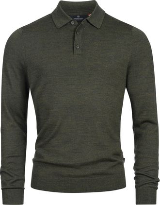 Kronstadt Herren KSJohannes Merino Polo Knit Strickpullover aus 100% Merinowolle mit Polokragen | Herrenpullover Feinstrickpullover f&uuml;r M&auml;nner Army Mix, XXL