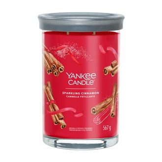 Yankee Candle Company Signature Duftkerze ; gro&szlig;e Tumbler-Kerze mit langer Brenndauer Sparkling Cinnamon ; Soja-Wachs-Mix
