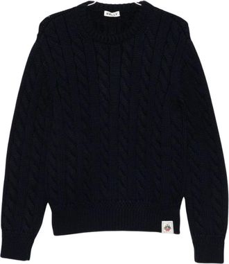 Bally Homme, Pulls, Bleu, Taille: 2XL Cable Knit Crewneck Sweater