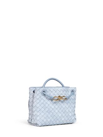 Bottega Veneta Womens Top Handle Bag Andiamo Light Blue Calfskin Handbags Hand