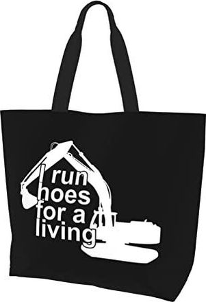 AOOEDM I Run Hoes For A Living Sac &agrave; provisions r&eacute;utilisable en toile pour femme