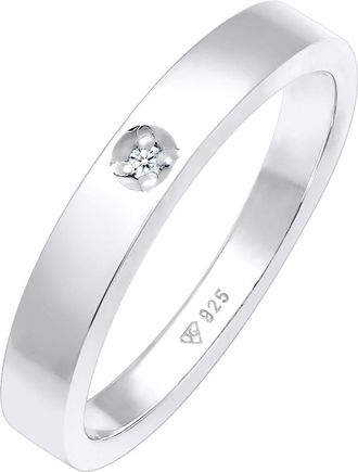 DIAMORE Elli DIAMONDS Ring Solitär Klassisch mit Diamant (0.015 ct.) in 925 Sterling Silber