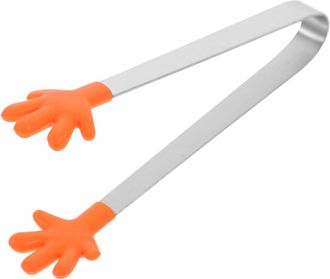 Cabilock Eiswürfelzange Aus Edelstahl Mit Silikongriff Lebensmittelzange Für Haushalt Grill Und Party Kompakt Und Tragbar Für Eiswürfel Lebensmittel Und Zucker