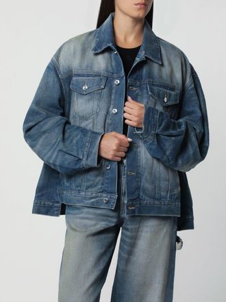 Haikure Veste en jean courte en denim de coton &agrave; la coupe d&eacute;contract&eacute;e