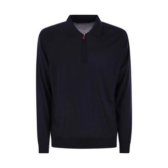 Kiton Homme, Tops, Bleu, Taille: M Polo en maille fine