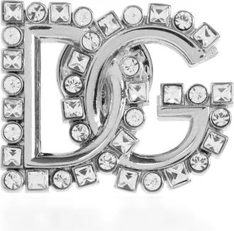 Dolce & Gabbana DG Anstecknadel mit Kristallen - Silber