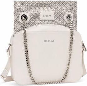 Replay Replay Sac bandoulière avec chaîne, Dirty White 002 (Blanc), Taille Unique Femme