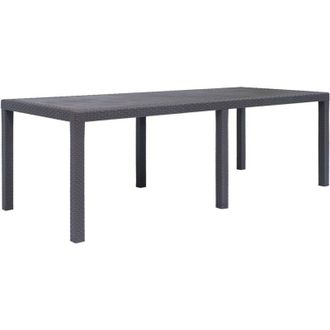 vidaXL Vidaxl - Table de jardin Marron 220x90x72 cm Plastique Aspect de rotin
