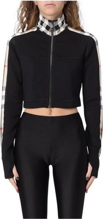 Burberry Gekariertes Crop-Top - - Sweatshirts & Hoodies - Damen - Schwarzk - XS