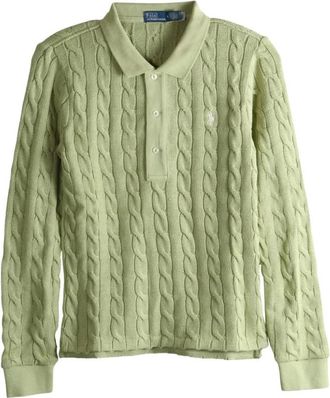 Ralph Lauren Femme, Tops, Vert, Taille: 40 FR Cable-Knit Polo Top