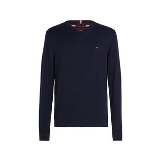 Tommy Hilfiger Baumwoll-Kaschmirpullover in Blau