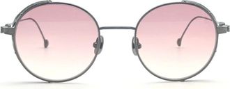 Matsuda Femme, Accessoires, Gris, Taille: ONE Size Lunettes de soleil rondes Ruthenium Rose Gradient