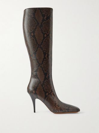 Stella McCartney Kniehohe Stiefel Aus Synthetischem Material Mit Schlangeneffekt - Animal-Print