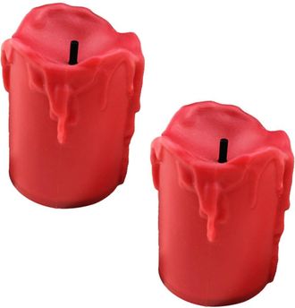 BESTONZON 2st&uuml;cke Elektronische Led-kerzen Mit Schwarzem Docht Flammenlose Teelicht-dekoration in Rotem Geh&auml;use Batteriebetriebenes Led-licht F&uuml;r Party Bar Zuha