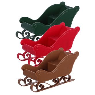 Lurrose 3st&uuml;cke Kleiner Schlitten-anh&auml;nger f&uuml;r Festtagsdeko Weihnachtsschlitten aus Hochwertigem Material Schneeschlitten-deko als Mini-schlittenfigur f&uuml;r Tis