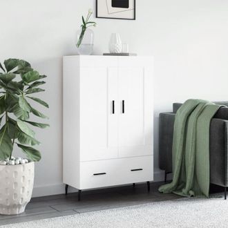 vidaXL Vidaxl - Buffet haut,Meuble de Rangement blanc 69,5x31x115 cm bois ding&eacute;nierie