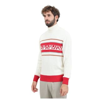 Napapijri Homme, Pulls, Beige, Taille: XL Pull Cr&egrave;me &agrave; Col Haut Sardona