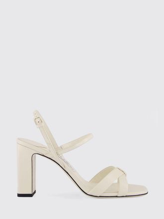 Jimmy Choo London Sandales Elsy en cuir nappa avec talon haut carr&eacute; et bout ouvert