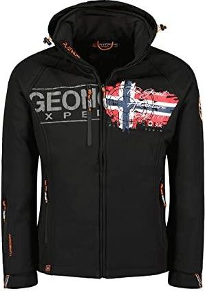 Geographical Norway trusty men Veste Softshell Capuche Homme Impermeable - Manteau Outdoor Blouson Coupe Vent Tactique Resistant - Randonnee Ski Automne Hiver Printemps (