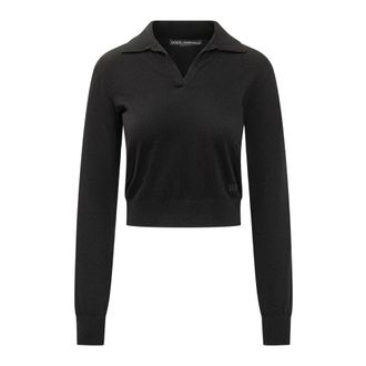 Dolce & Gabbana Polo Jersey - - Knitwear - Damen - Schwarzk - S