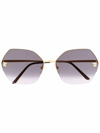 Cartier lunettes de soleil &agrave; monture g&eacute;om&eacute;trique - Or
