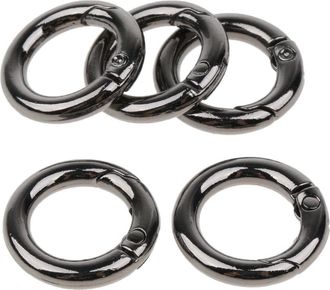 P Prettyia 5pcs Karabiner Schl&uuml;sselanh&auml;nger, Mini Karabinerhaken - schwarz 1cm