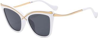 Generic Lunettes de soleil rétro de voyage UV400 populaires tendance en métal vintage pour femmes, lunettes de soleil oeil de chat noir, nuances de conduite, 