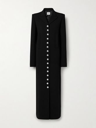 Khaite Saphra Mantel Aus Twill Aus Einer Wollmischung - Schwarz