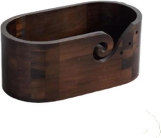 Generic H&ouml;lzerne Garnschale for Str&auml;nge, oval mit geschnitzten L&ouml;chern, H&auml;kelnadelablage, tragbares Strickzubeh&ouml;r(Style A)