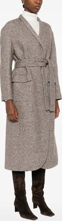 Brunello Cucinelli Womens Belted Tweed Coat Aw25 W