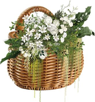 Generico Wanddekorationsk&ouml;rbe - Handgewebter Korb zur Wandmontage | K&uuml;chenaufbewahrung, Speisekammer, Fensterdekoration, Boho-Stil f&uuml;r den Garten