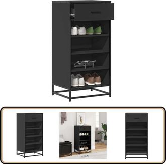 vidaXL Schuhregal Schwarz 48x38x97,5 cm Holzwerkstoff - Vidaxl