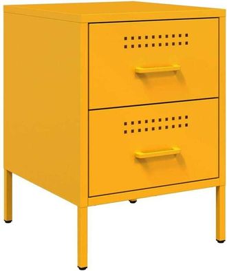 vidaXL Table de chevet jaune moutarde 36x39x50,5 cm acier vidaXL