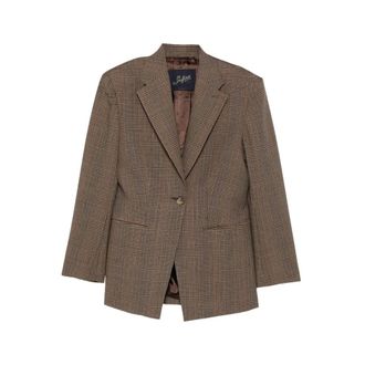 Seafarer Prince of Wales Check Blazer - Femme - Vestes - Brun - Taille: 40 FR