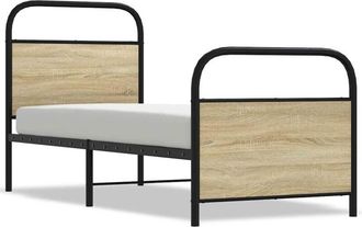 vidaXL Bettgestell ohne Matratze 80x200 cm Sonoma-Eiche Holzwerkstoff Vidaxl