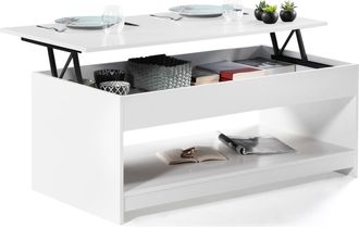 IDMarket Couchtisch Soa Holz wei&szlig; Wohnzimmertisch