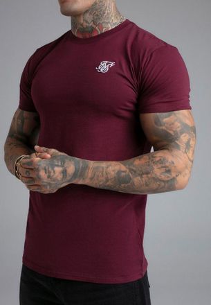 Siksilk T-Shirt SikSilk Herren Burgundy Essentials T-Shirt