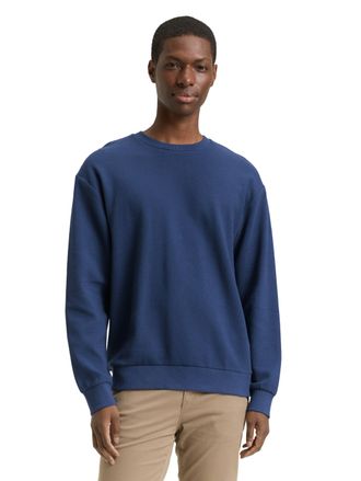 Tom Tailor Denim Sweatshirt TOM TAILOR DENIM, Herren, Gr. XXL, ocean night blau, Sweatware, Obermaterial: 100% Baumwolle, unifarben, regular fit normal, Rundhals, Ripp