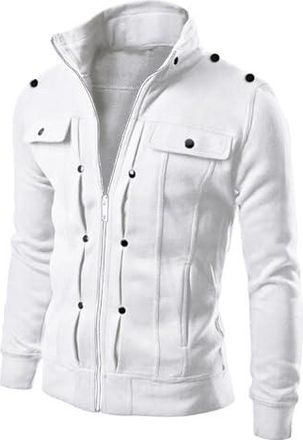 Generic Veste polaire en peluche pour homme - Manteau moelleux confortable pour homme - Manteau fin à revers - Veste à revers - Manteau fin pour homme - Pour 